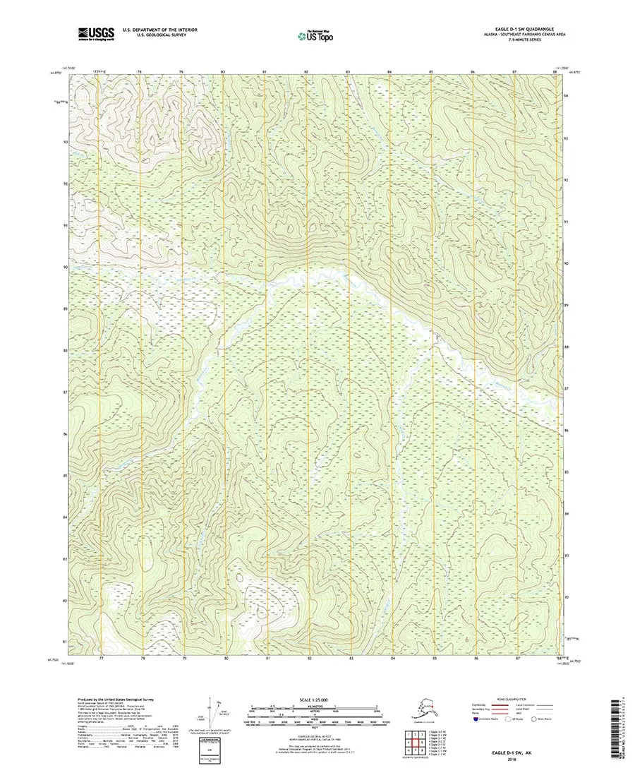 USGS Topo Map: Eagle D-1 SW (Interior Alaska) - Topo Maps - Alaska Handbook