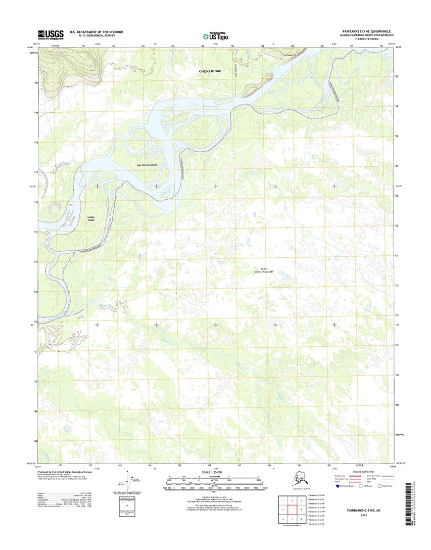 USGS Topo Map: Fairbanks C-3 NE (Interior Alaska) - Topo Maps - Alaska ...
