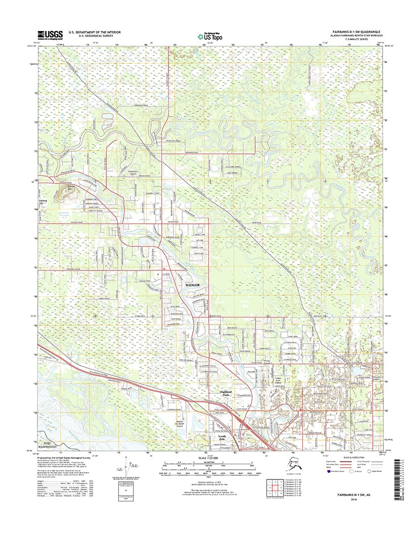 USGS Topo Map: Fairbanks D-1 SW (Interior Alaska) - Topo Maps - Alaska ...