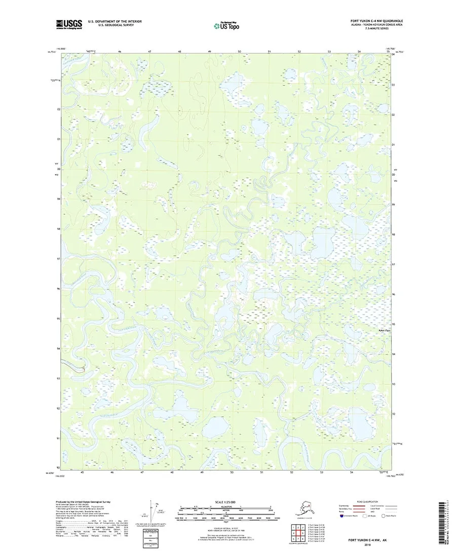 USGS Topo Map: Fort Yukon C-4 NW (Interior Alaska) - Topo Maps - Alaska ...