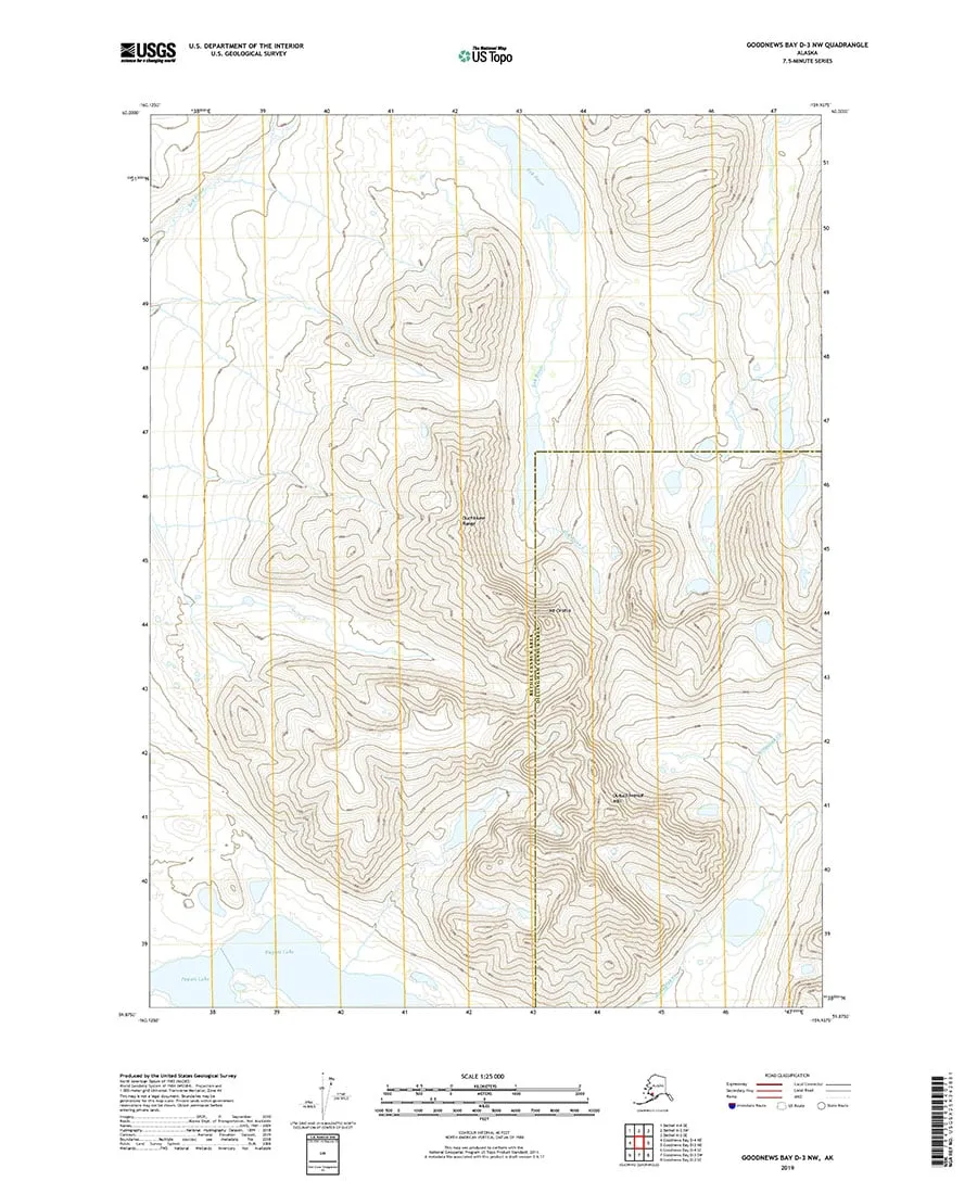 USGS Topo Map: Goodnews Bay D-3 NW (Southwest Alaska) - Topo Maps ...