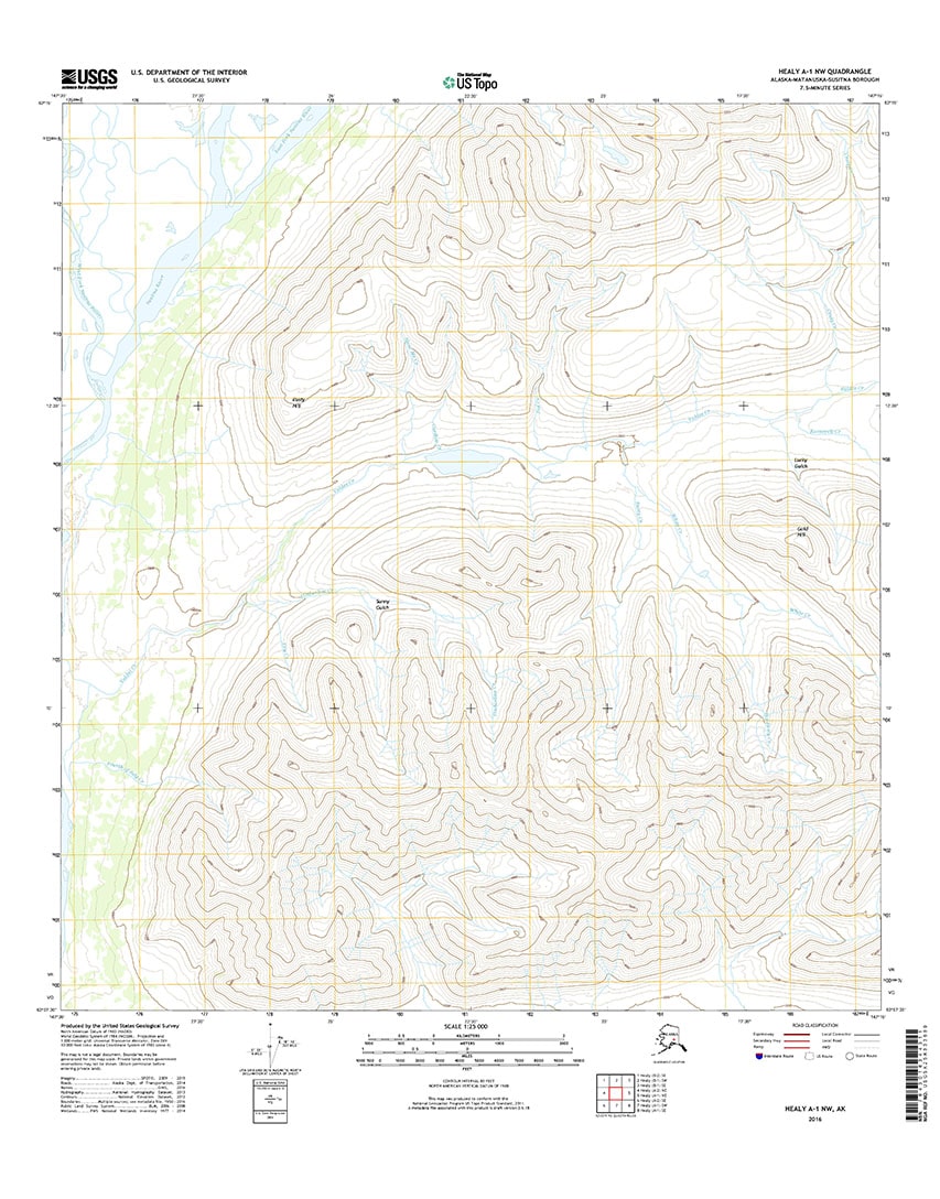 USGS Topo Map: Healy A-1 NW (Southcentral Alaska) - Topo Maps - Alaska ...
