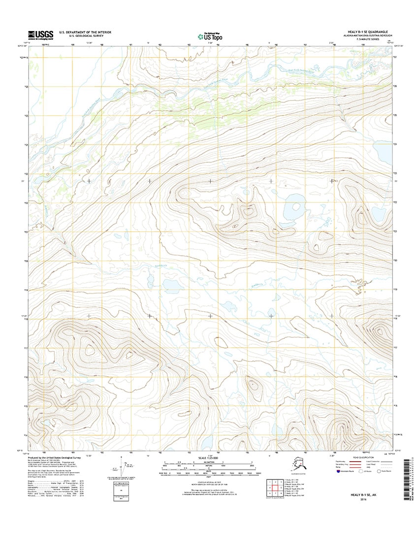 USGS Topo Map: Healy B-1 SE (Southcentral Alaska) – Topo Maps – Alaska ...