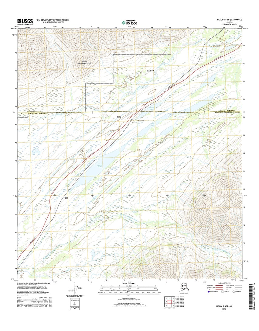 USGS Topo Map: Healy B-5 SE (Interior Alaska) - Topo Maps - Alaska Handbook