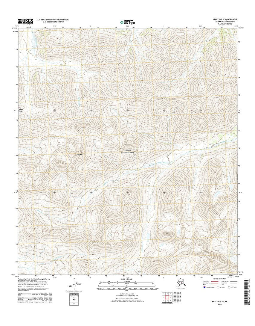 USGS Topo Map: Healy C-5 SE (Interior Alaska) - Topo Maps - Alaska Handbook