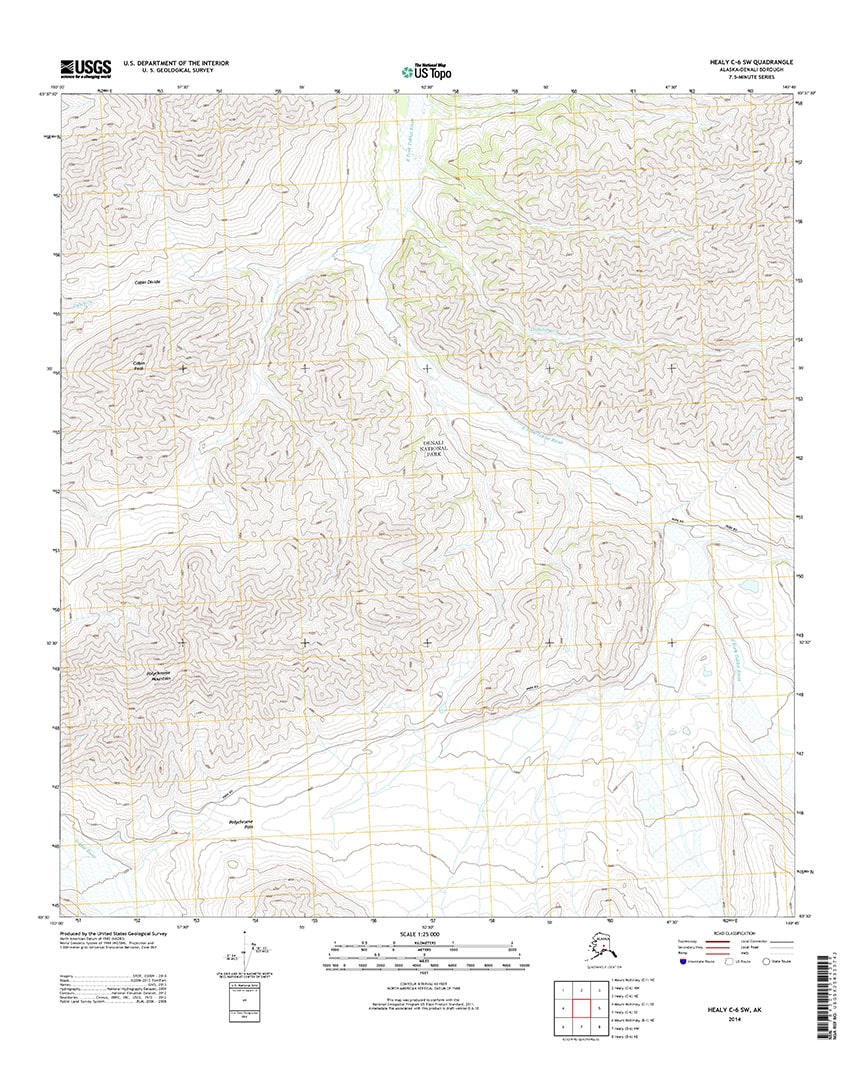 USGS Topo Map: Healy C-6 SW (Interior Alaska) - Topo Maps - Alaska Handbook