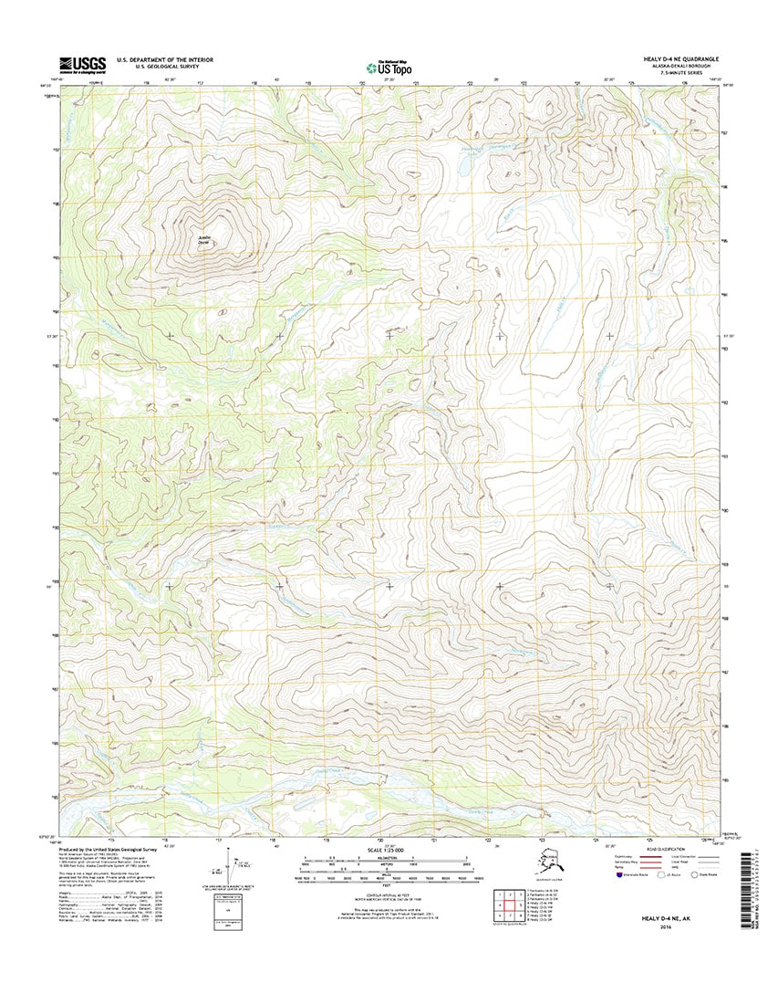 USGS Topo Map: Healy D-4 NE (Interior Alaska) - Topo Maps - Alaska Handbook