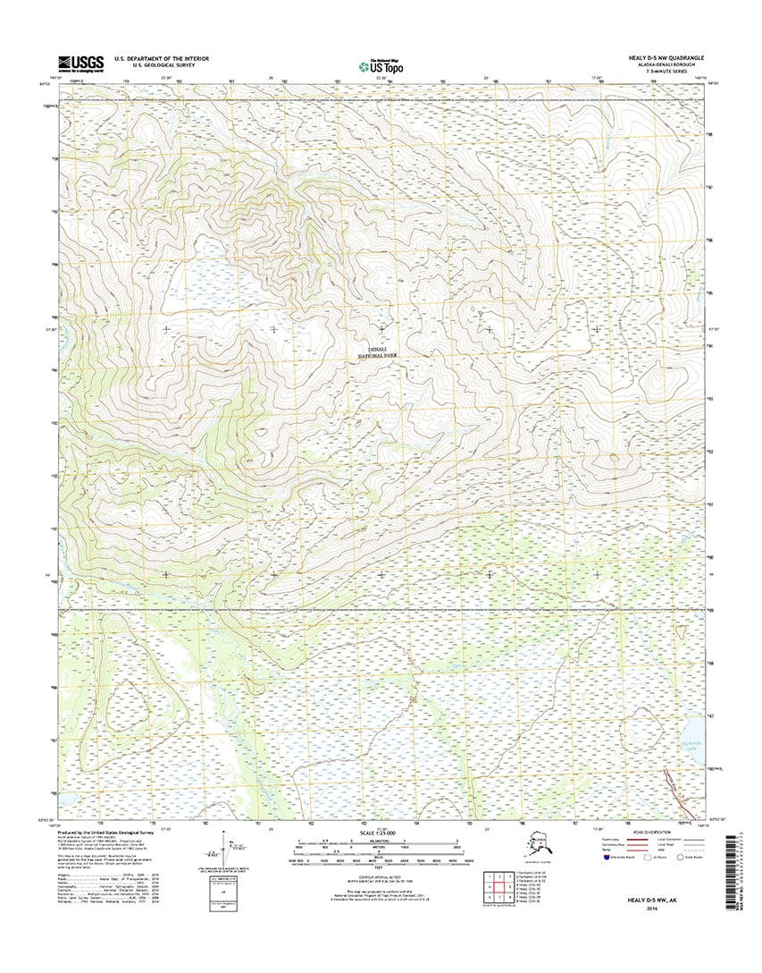 USGS Topo Map: Healy D-5 NW (Interior Alaska) - Topo Maps - Alaska Handbook