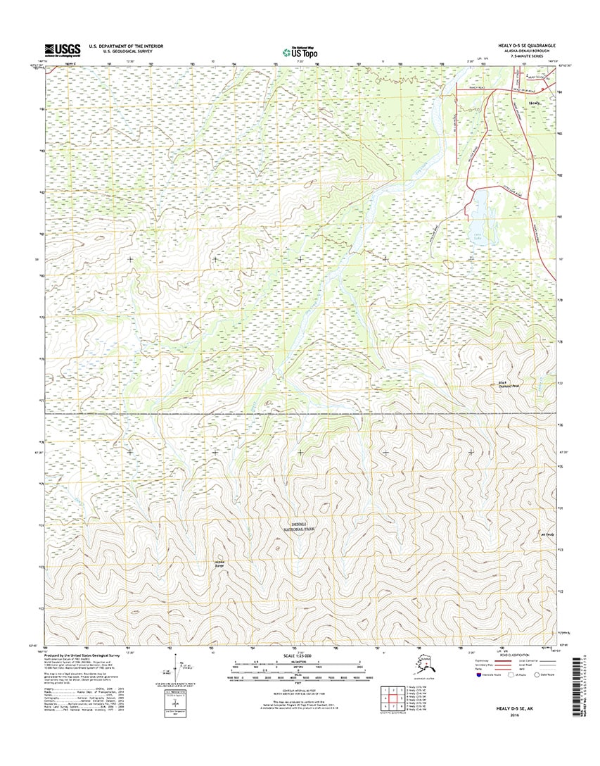 USGS Topo Map: Healy D-5 SE (Interior Alaska) - Topo Maps - Alaska Handbook