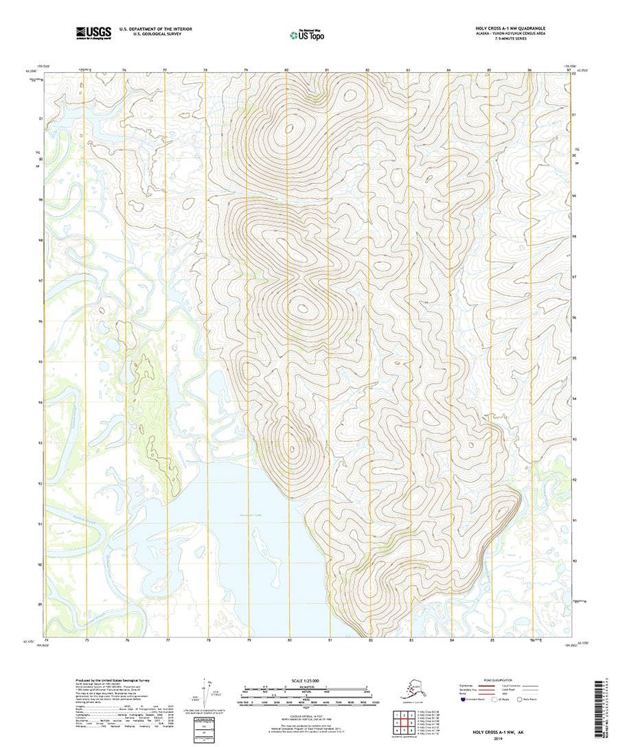 USGS Topo Map: Holy Cross A-1 NW (Interior Alaska) - Topo Maps - Alaska ...