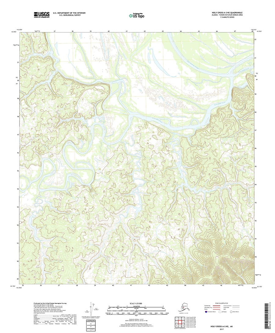 USGS Topo Map: Holy Cross A-3 NE (Interior Alaska) - Topo Maps - Alaska ...