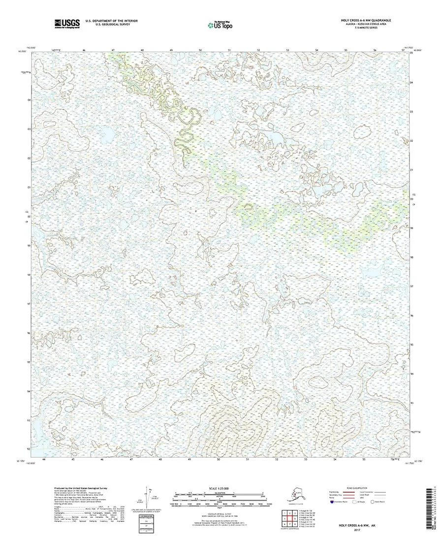 USGS Topo Map: Holy Cross A-6 NW (Southwest Alaska) - Topo Maps ...