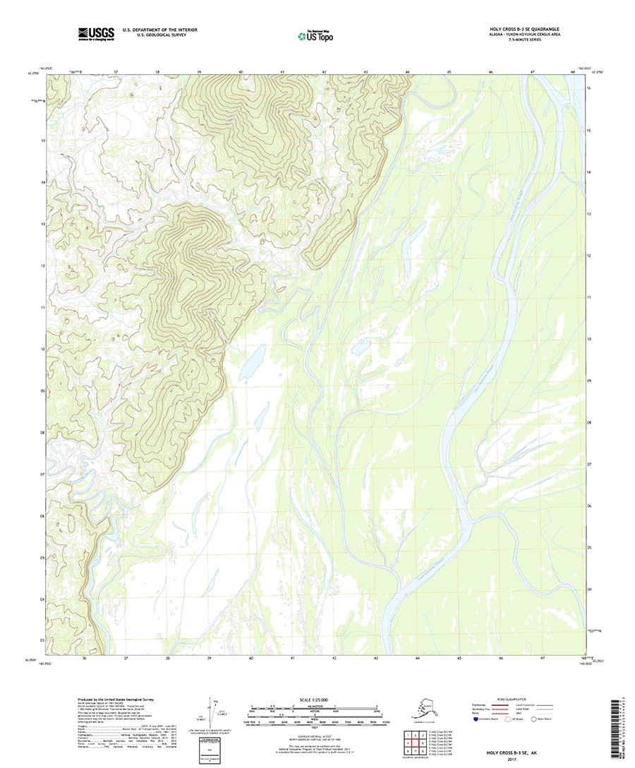 USGS Topo Map: Holy Cross B-3 SE (Interior Alaska) - Topo Maps - Alaska ...