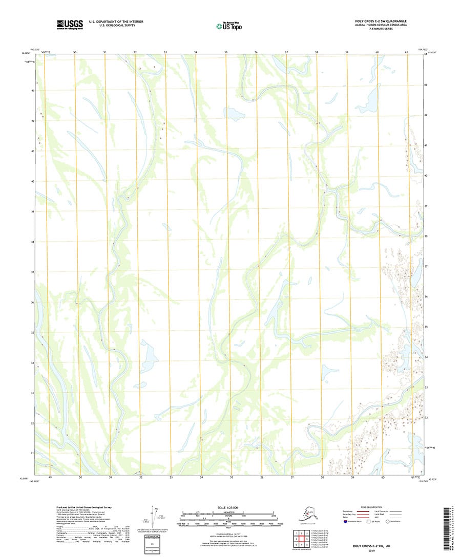 USGS Topo Map: Holy Cross C-2 SW (Interior Alaska) - Topo Maps - Alaska ...