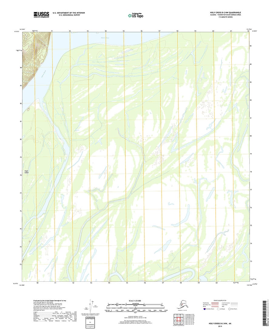 USGS Topo Map: Holy Cross D-2 NW (Interior Alaska) - Topo Maps - Alaska ...