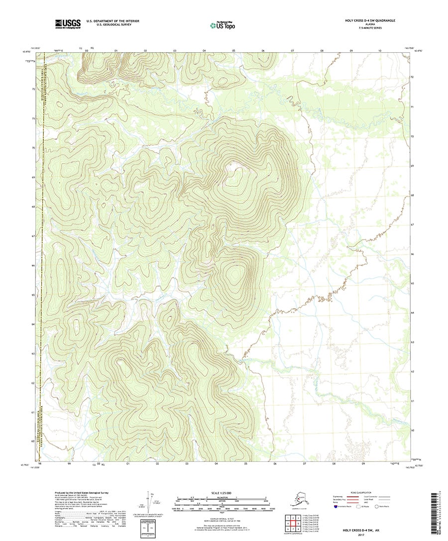 USGS Topo Map: Holy Cross D-4 SW (Interior Alaska) - Topo Maps - Alaska ...