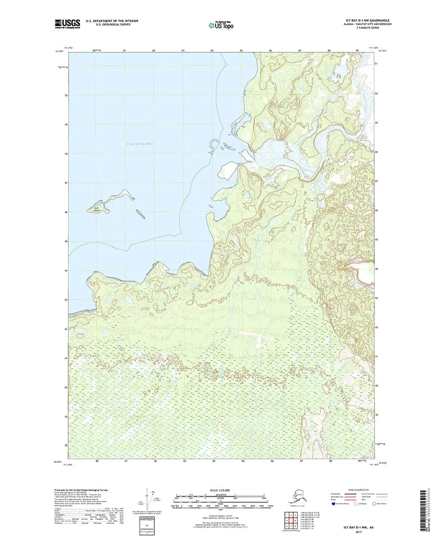 USGS Topo Map: Icy Bay D-1 NW (Southeast Alaska) - Topo Maps - Alaska ...