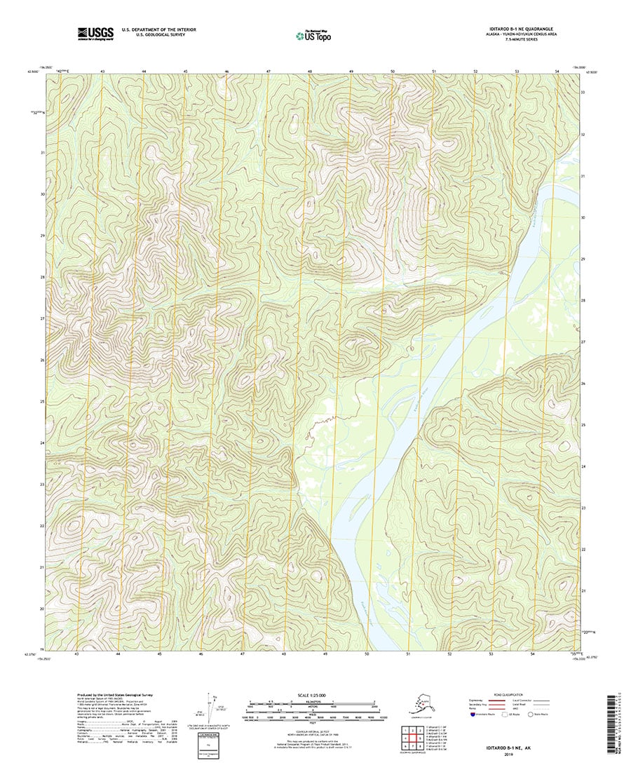 USGS Topo Map: Iditarod B-1 NE (Interior Alaska) - Topo Maps - Alaska ...