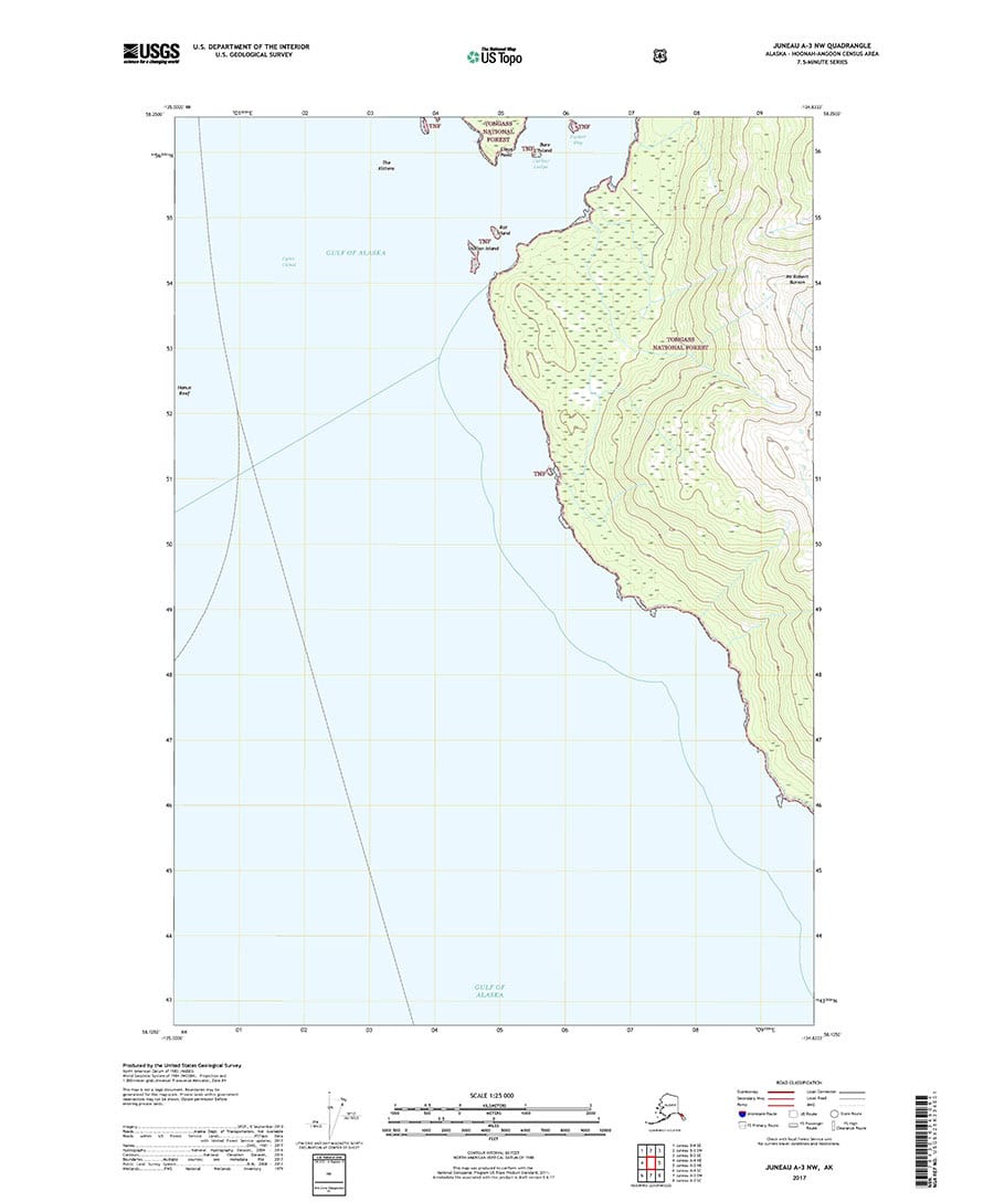USGS Topo Map: Juneau A-3 NW (Southeast Alaska) - Topo Maps - Alaska ...