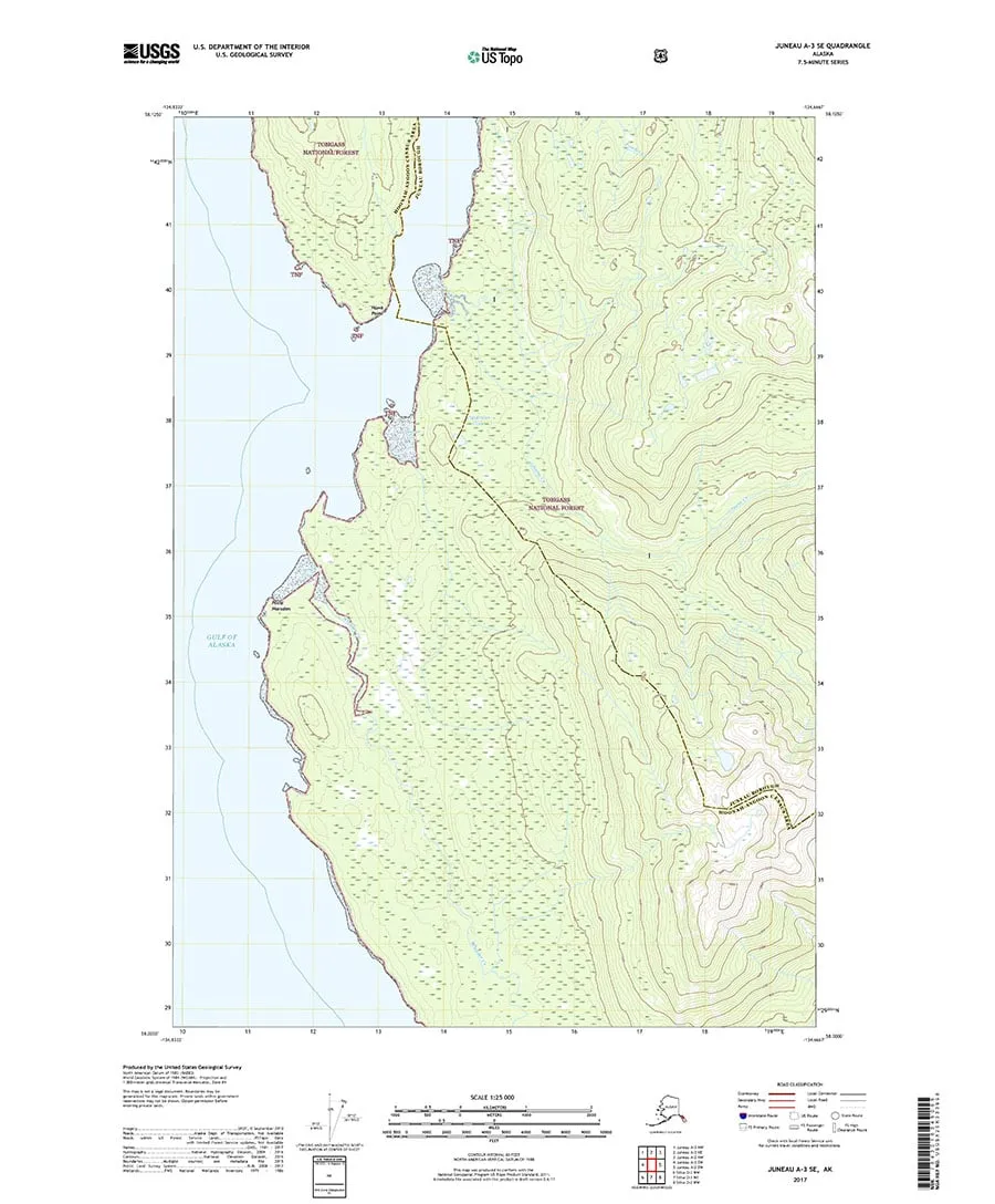 USGS Topo Map: Juneau A-3 SE (Southeast Alaska) - Topo Maps - Alaska ...