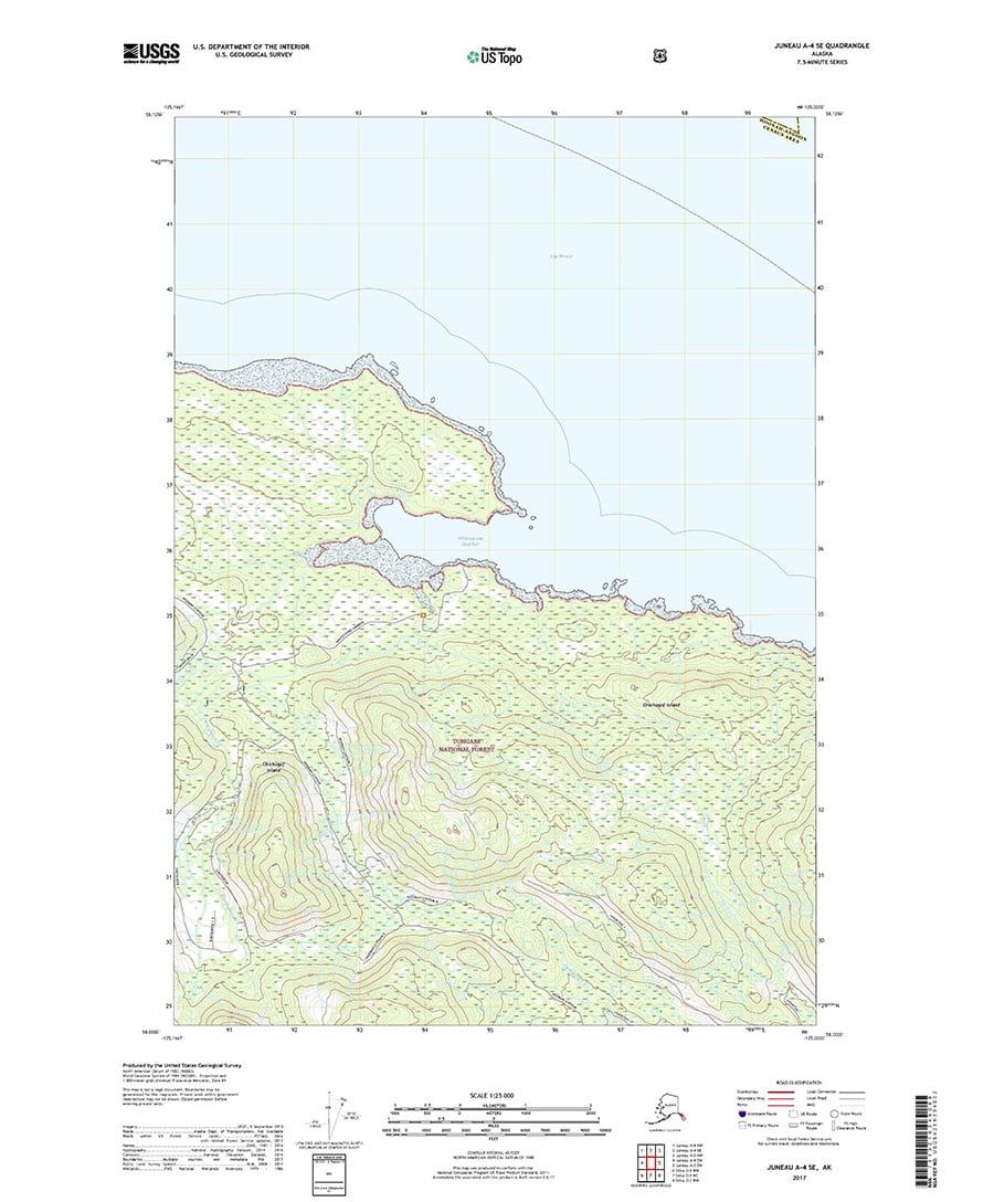 USGS Topo Map: Juneau A-4 SE (Southeast Alaska) - Topo Maps - Alaska ...