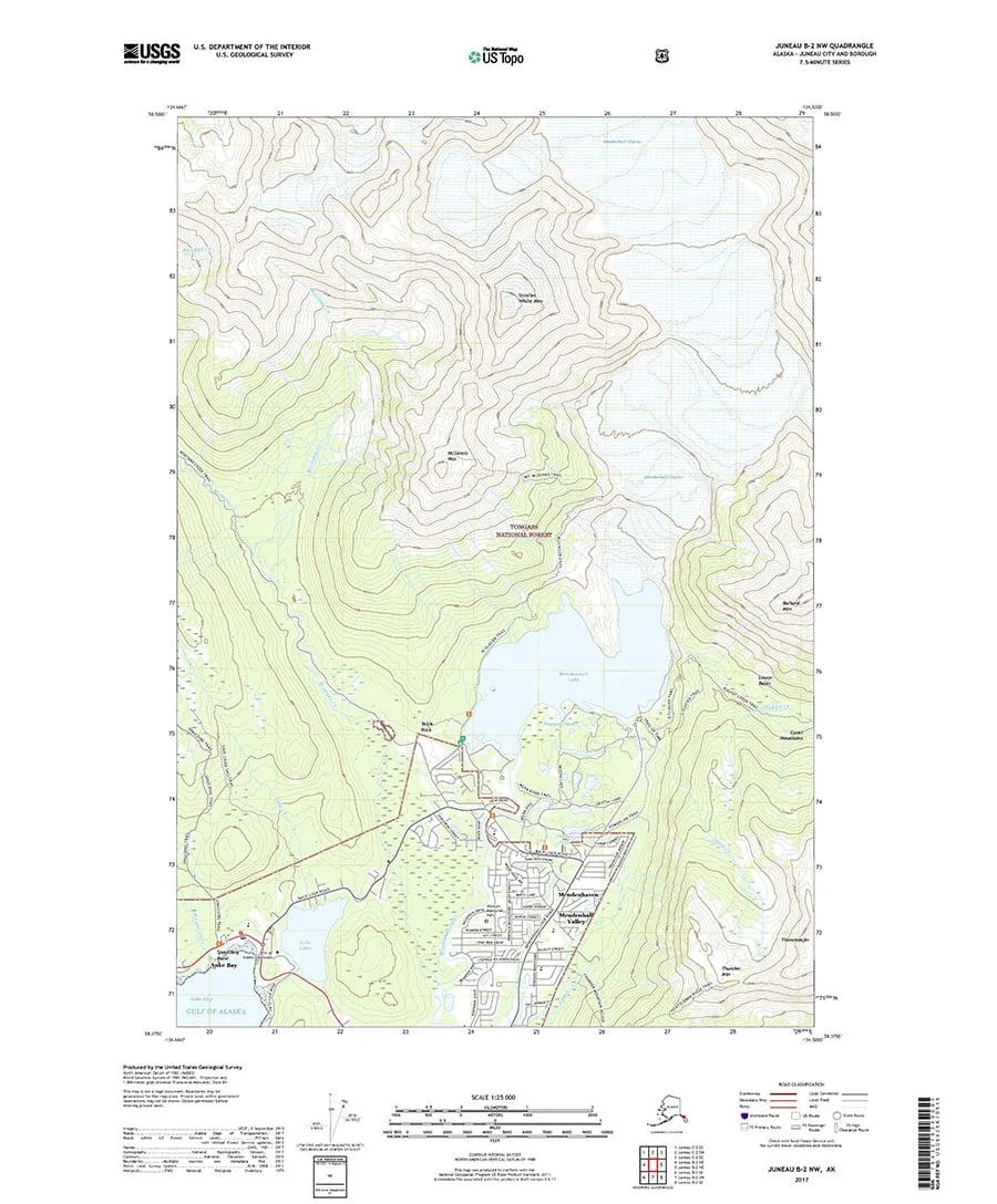 USGS Topo Map: Juneau B-2 NW (Southeast Alaska) - Topo Maps - Alaska ...