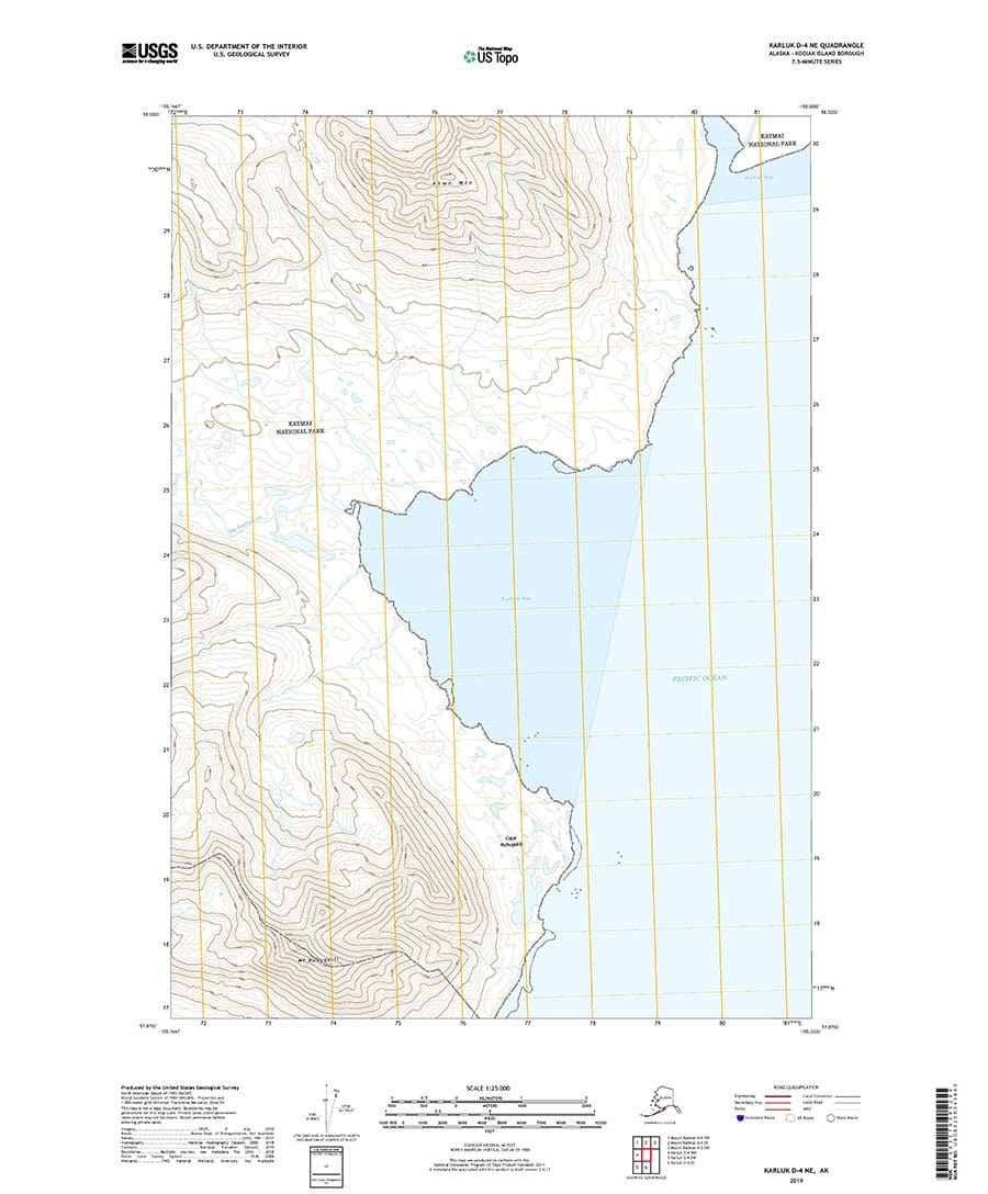 USGS Topo Map: Karluk D-4 NE (Southwest Alaska) - Topo Maps - Alaska ...