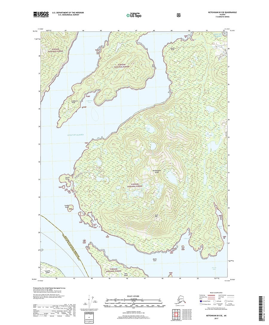 USGS Topo Map: Ketchikan B-5 SE (Southeast Alaska) - Topo Maps - Alaska ...