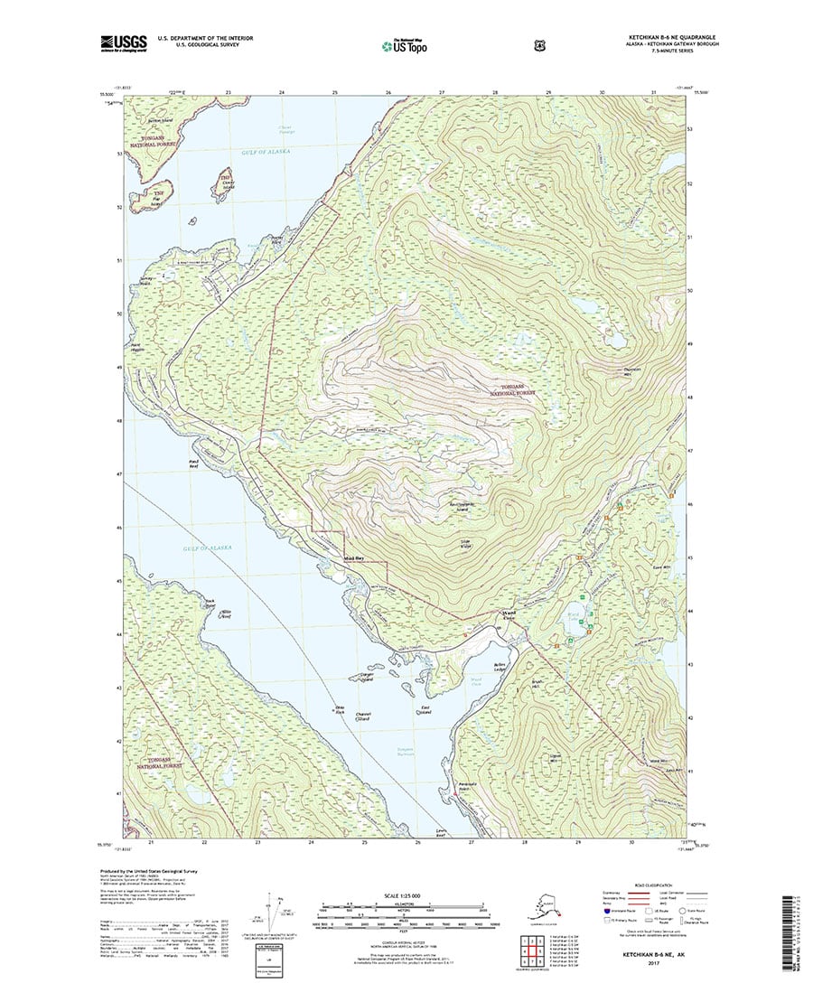 USGS Topo Map: Ketchikan B-6 NE (Southeast Alaska) - Topo Maps - Alaska ...