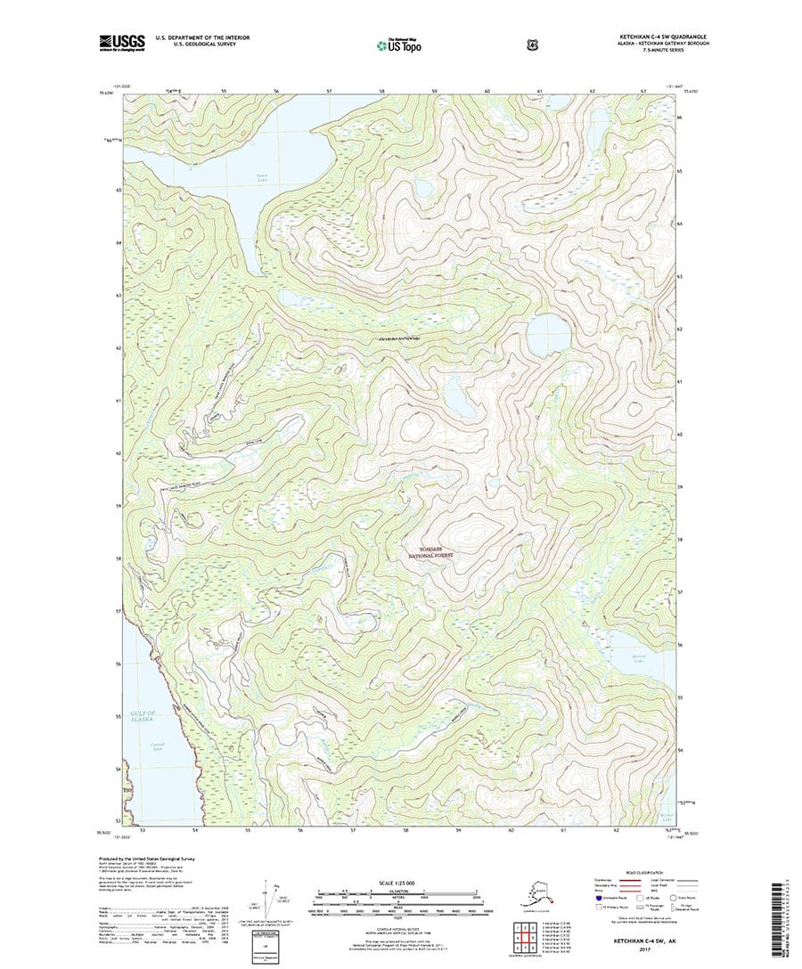 USGS Topo Map: Ketchikan C-4 SW (Southeast Alaska) - Topo Maps - Alaska ...