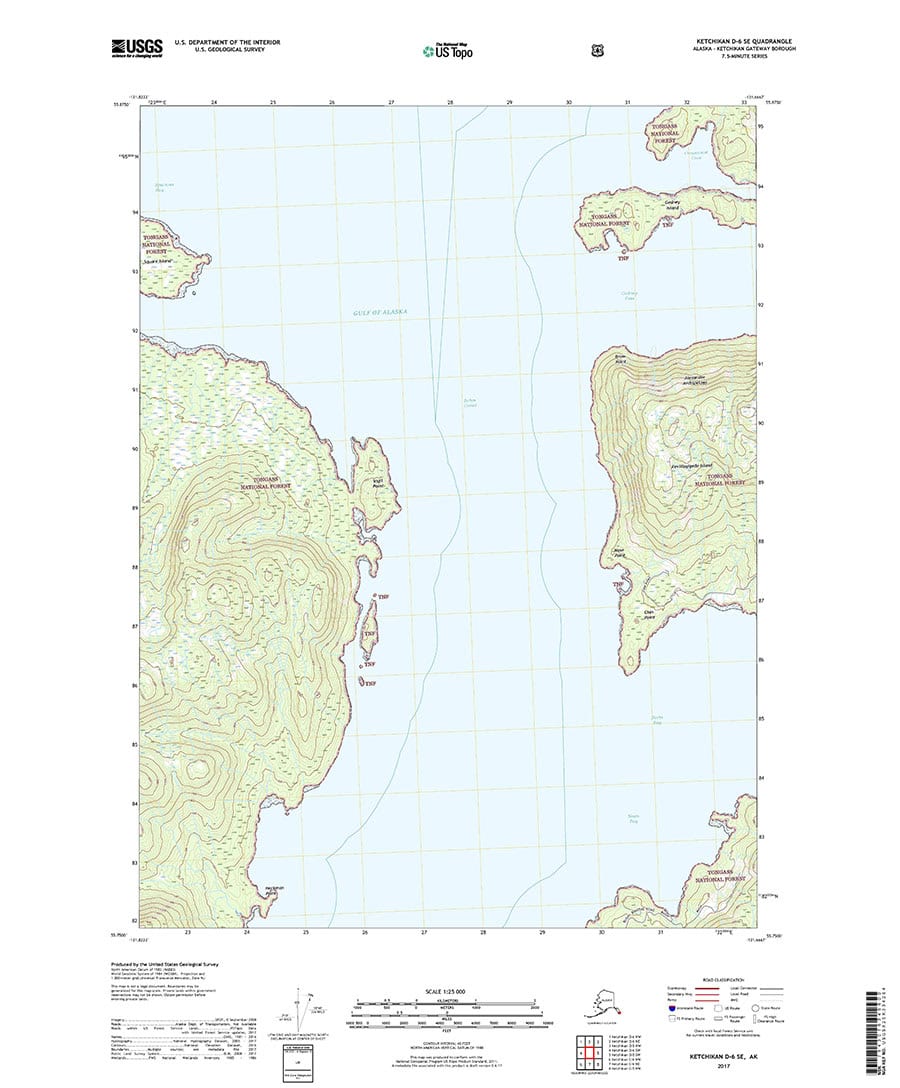 USGS Topo Map: Ketchikan D-6 SE (Southeast Alaska) - Topo Maps - Alaska ...