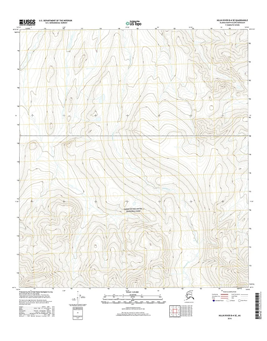 USGS Topo Map: Killik River B-4 SE (North / Northwest Alaska) - Topo ...