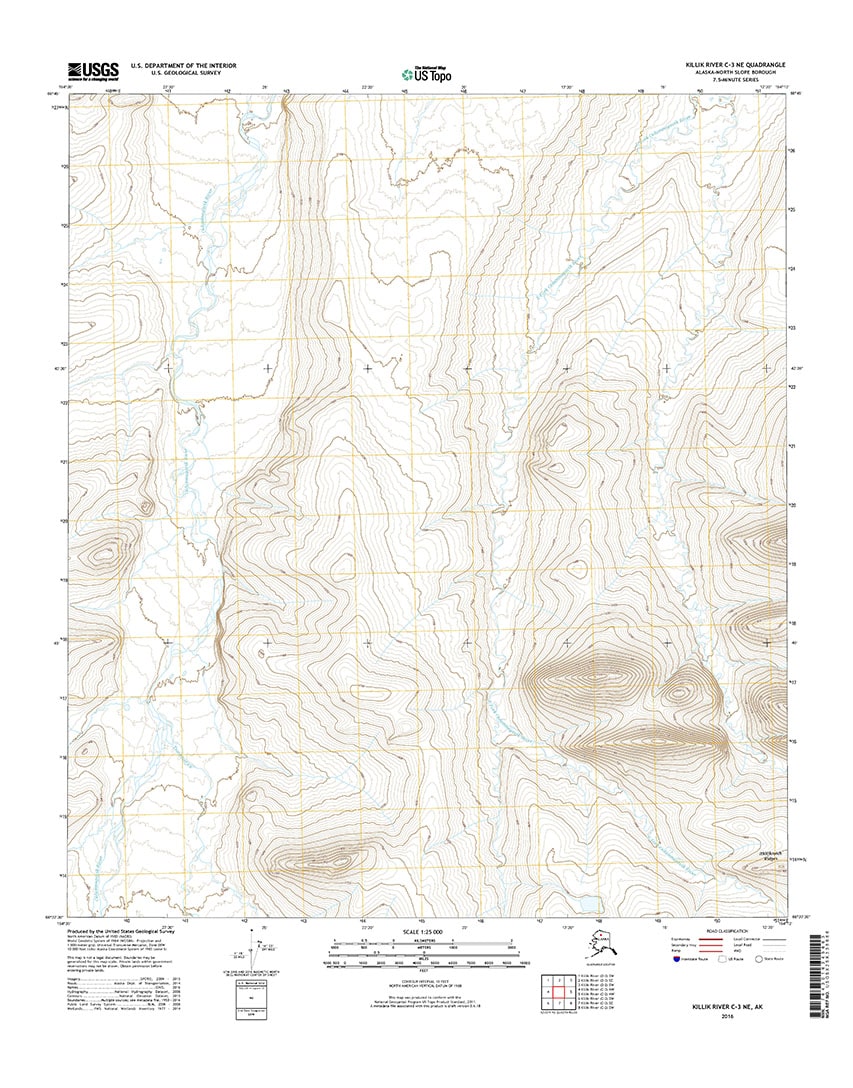 USGS Topo Map: Killik River C-3 NE (North / Northwest Alaska) - Topo ...