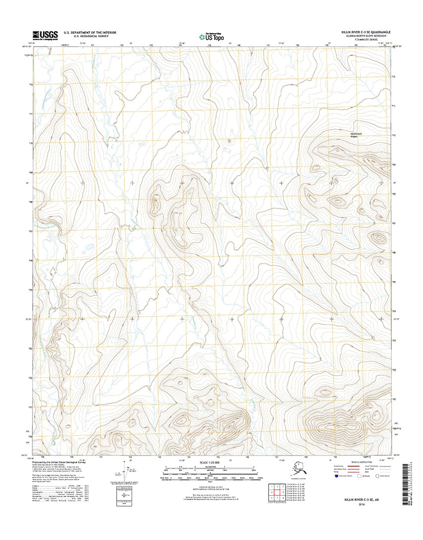 USGS Topo Map: Killik River C-3 SE (North / Northwest Alaska) - Topo ...