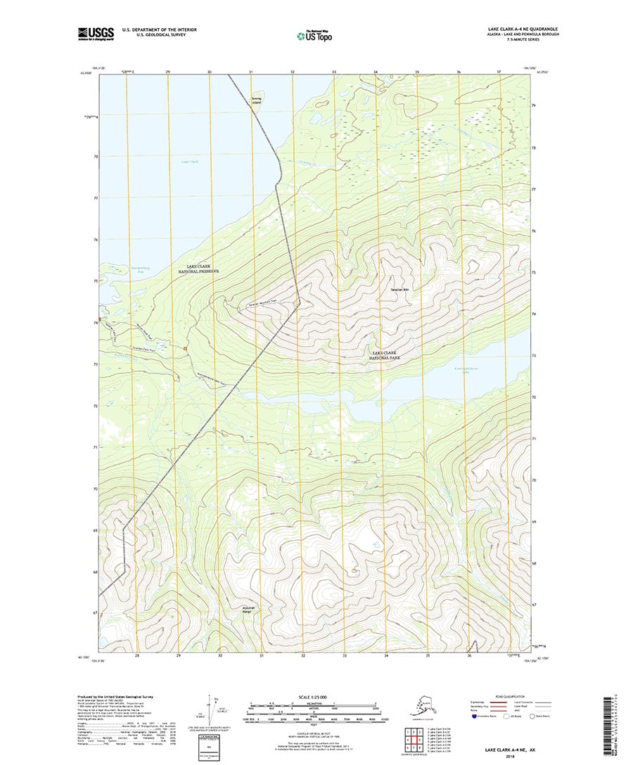 USGS Topo Map: Lake Clark A-4 NE (Southwest Alaska) - Topo Maps ...
