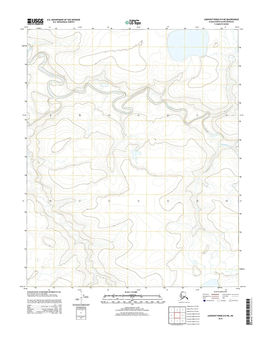 USGS Topo Map: Lookout Ridge D-5 NE (North / Northwest Alaska) - Topo ...