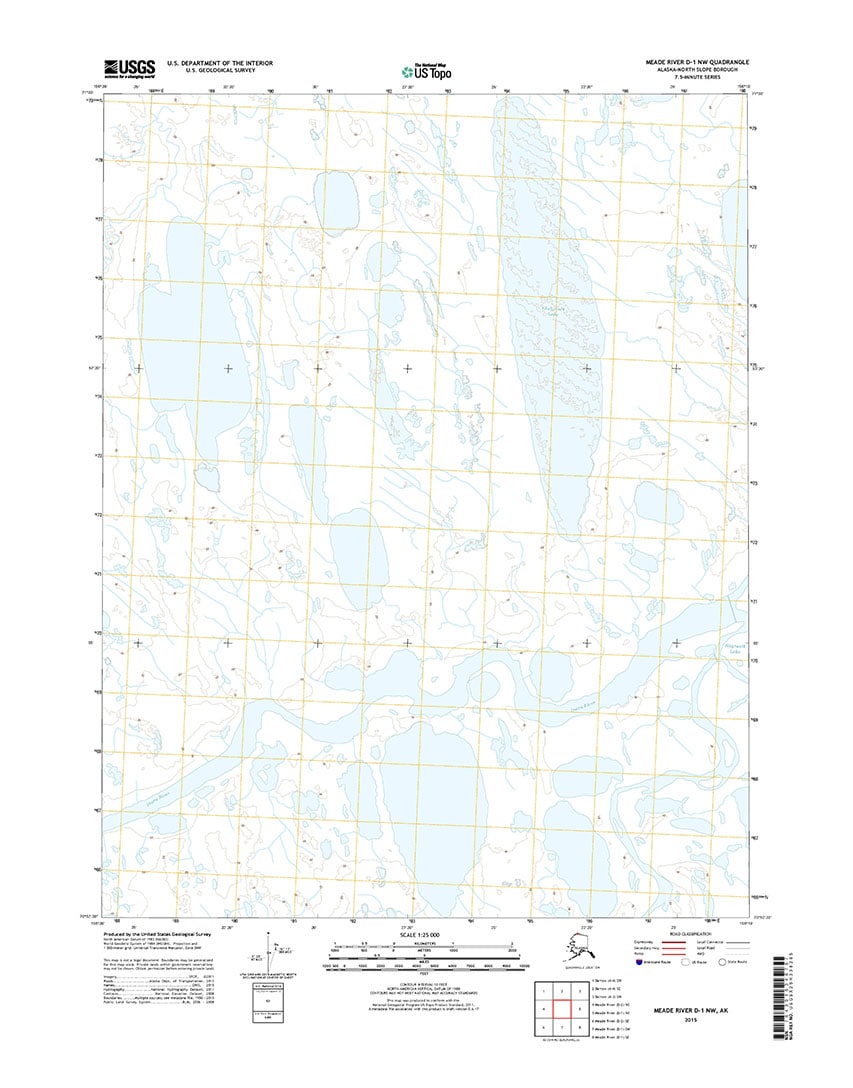 USGS Topo Map: Meade River D-1 NW (North / Northwest Alaska) - Topo ...