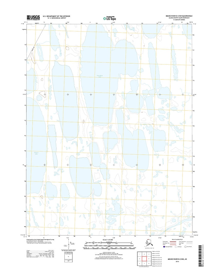 USGS Topo Map: Meade River D-2 NW (North / Northwest Alaska) - Topo ...