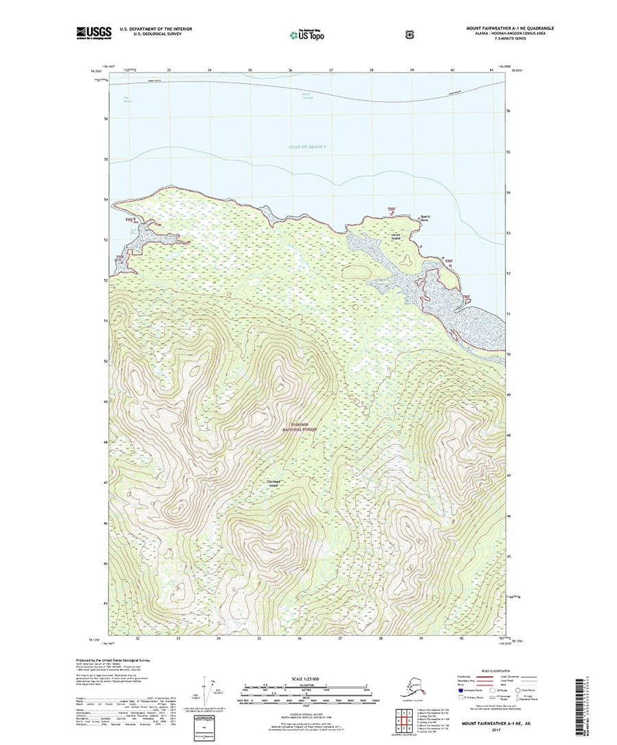 USGS Topo Map: Mount Fairweather A-1 NE (Southeast Alaska) - Topo Maps ...