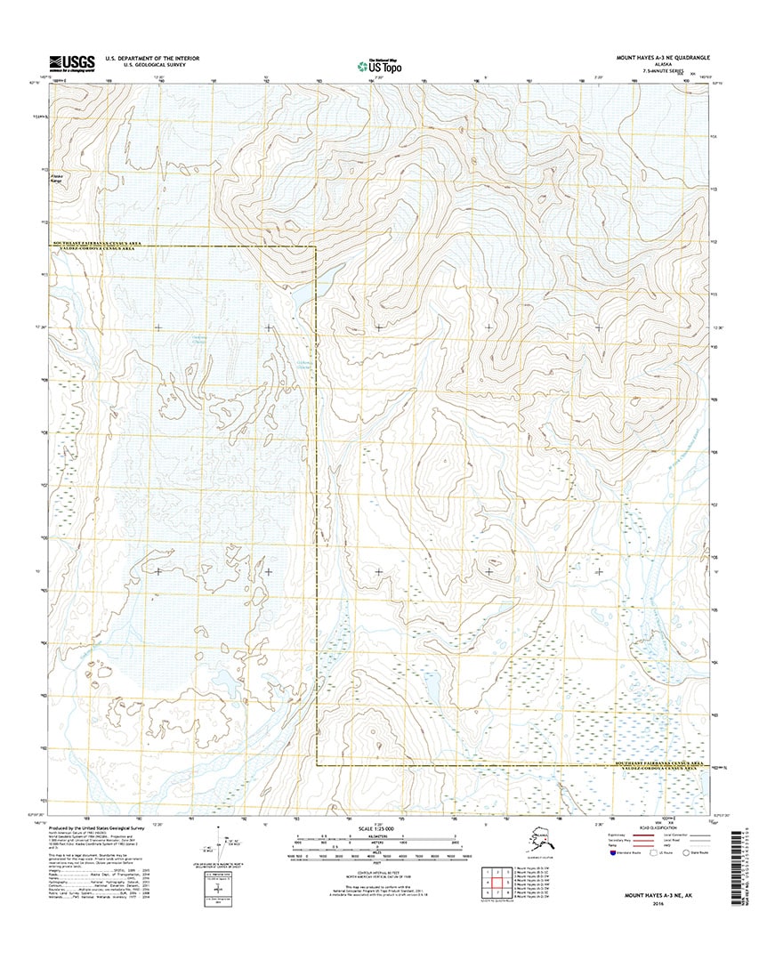 USGS Topo Map: Mount Hayes A-3 NE (Interior Alaska) - Topo Maps ...