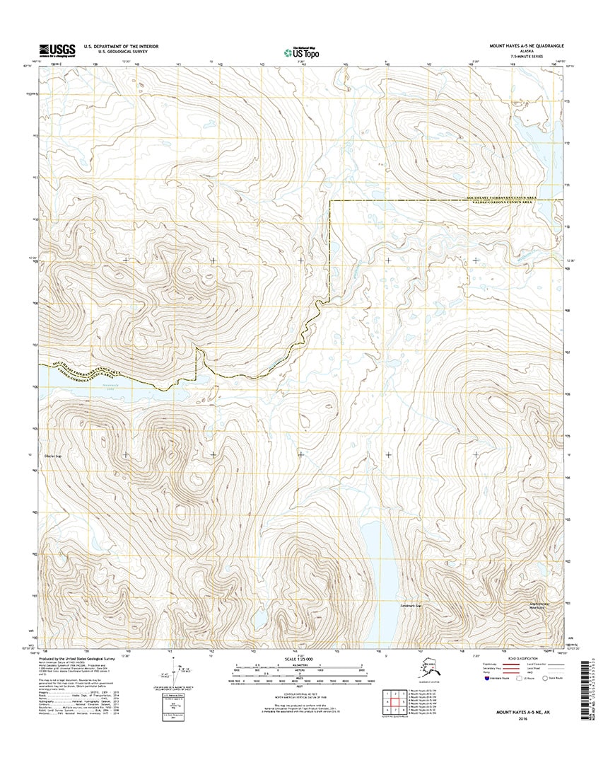 USGS Topo Map: Mount Hayes A-5 NE (Southcentral Alaska) - Topo Maps ...