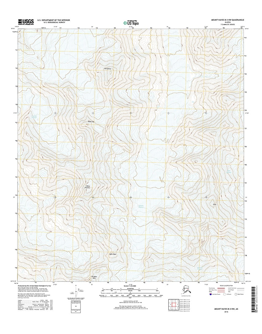 USGS Topo Map: Mount Hayes B-3 NW (Interior Alaska) - Topo Maps ...