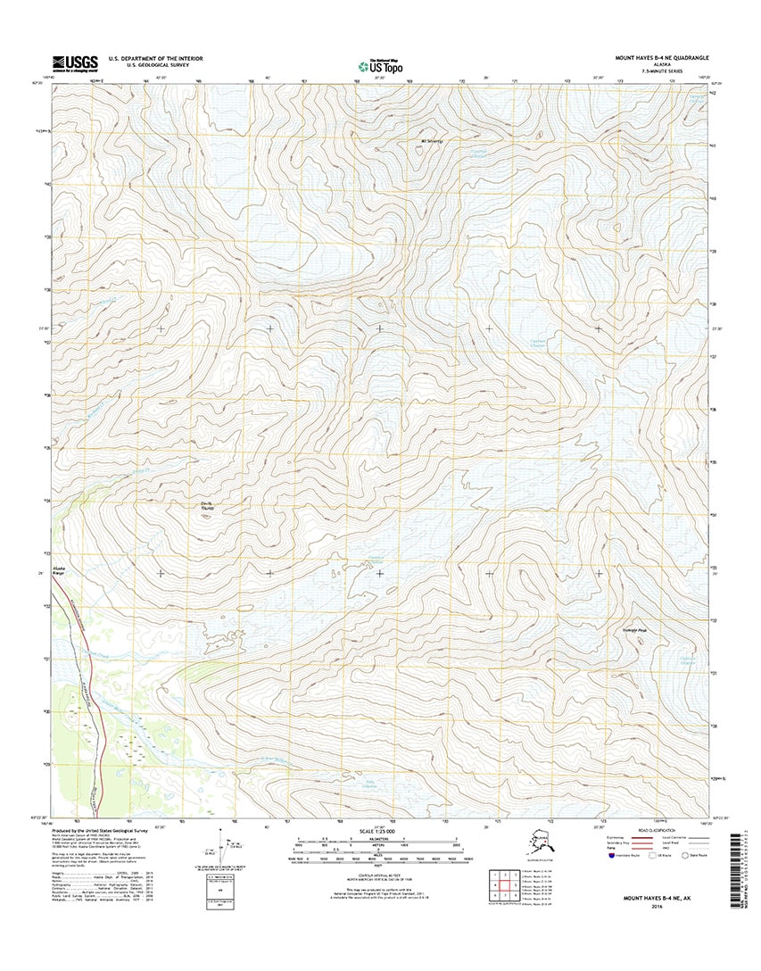USGS Topo Map: Mount Hayes B-4 NE (Interior Alaska) - Topo Maps ...