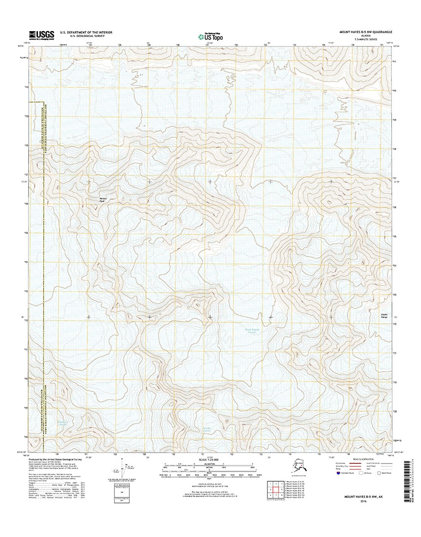 USGS Topo Map: Mount Hayes B-5 NW (Interior Alaska) - Topo Maps ...