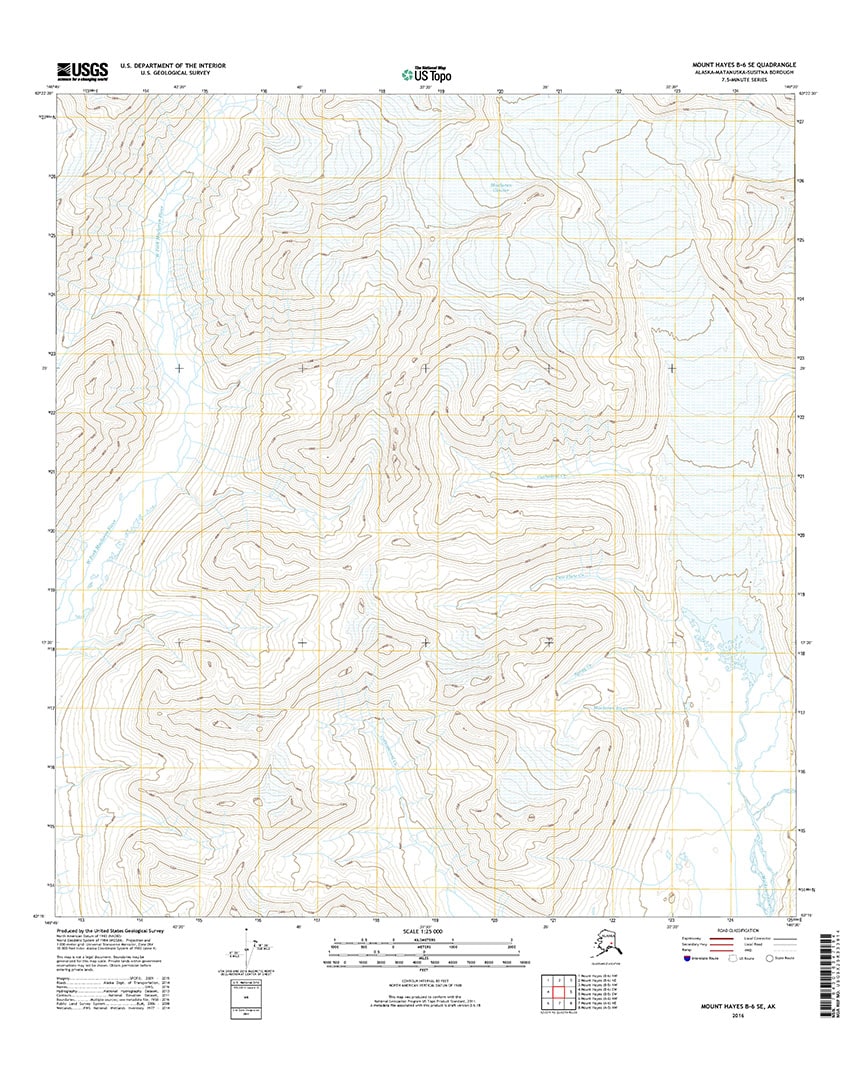 USGS Topo Map: Mount Hayes B-6 SE (Southcentral Alaska) - Topo Maps ...