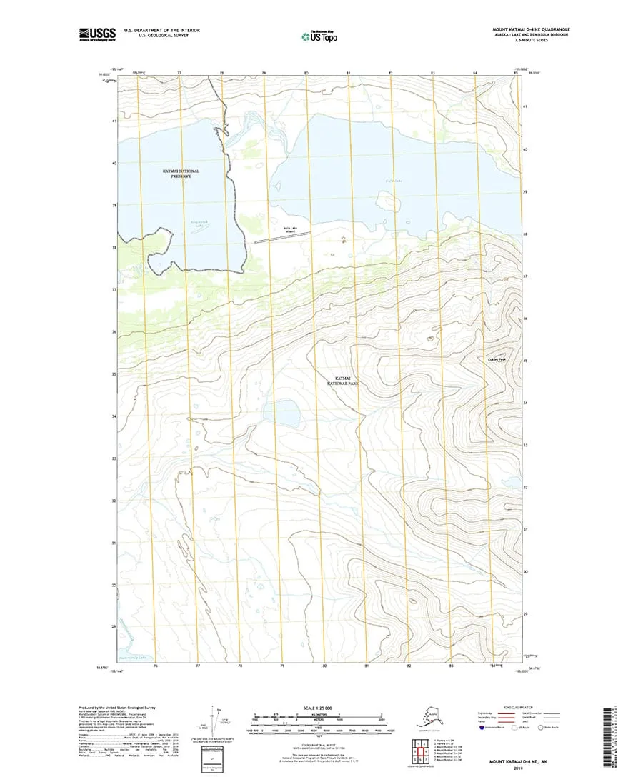USGS Topo Map: Mount Katmai D-4 NE (Southwest Alaska) - Topo Maps ...