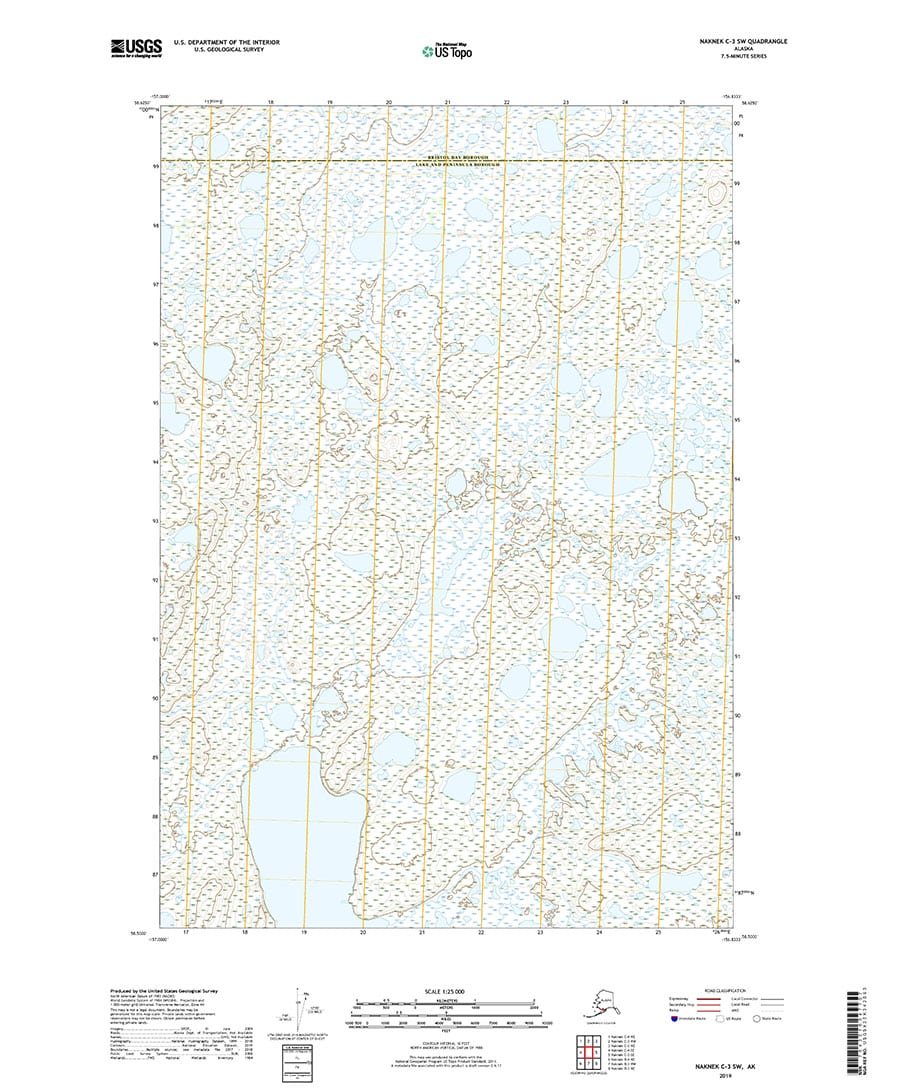 USGS Topo Map: Naknek C-3 SW (Southwest Alaska) - Topo Maps - Alaska ...