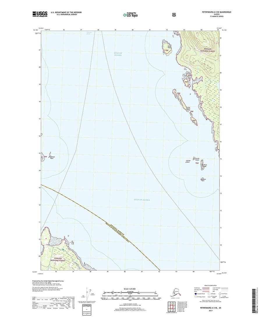 USGS Topo Map: Petersburg A-3 SE (Southeast Alaska) - Topo Maps ...