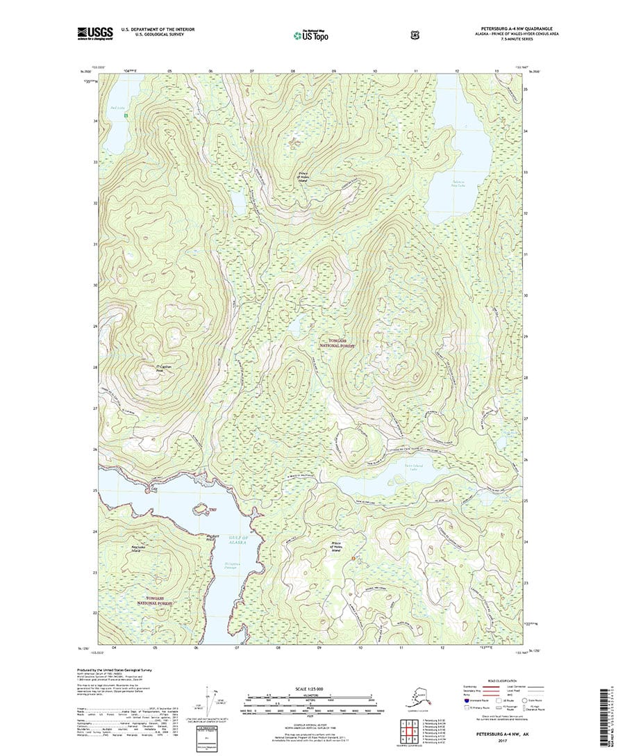 USGS Topo Map: Petersburg A-4 NW (Southeast Alaska) - Topo Maps ...