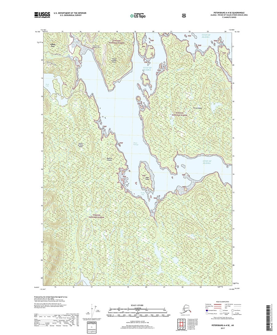 USGS Topo Map: Petersburg A-4 SE (Southeast Alaska) - Topo Maps ...